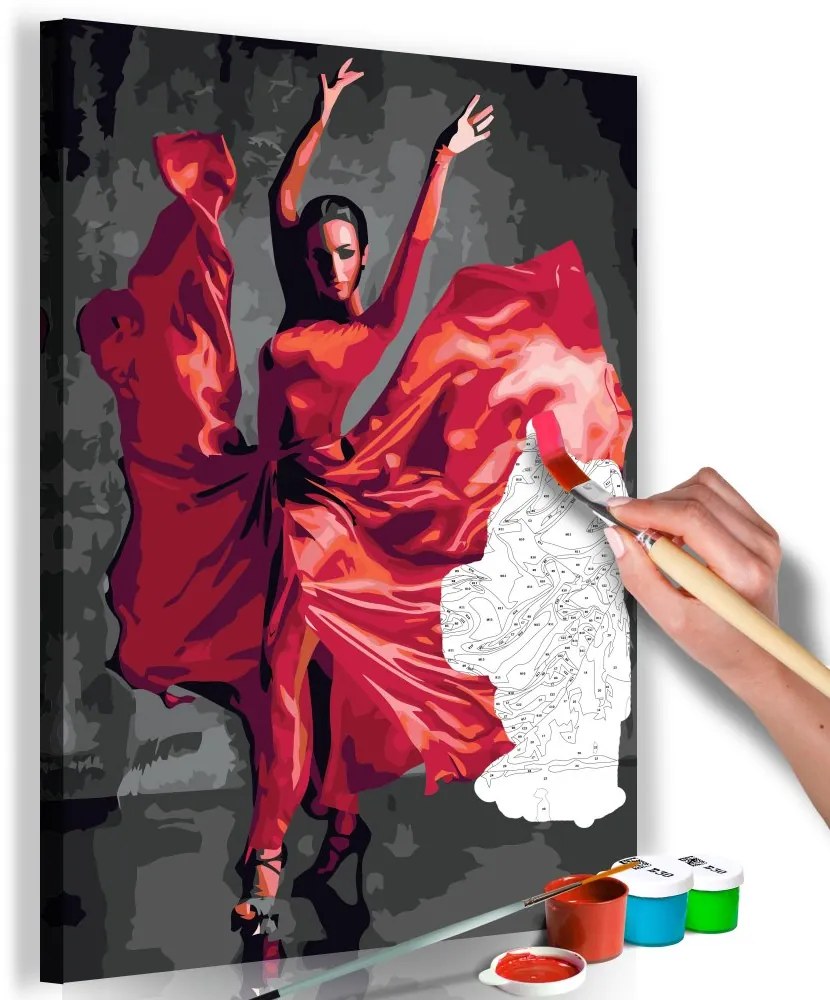 Bimago Malování podle čísel - Red Dress | 40x60 cm