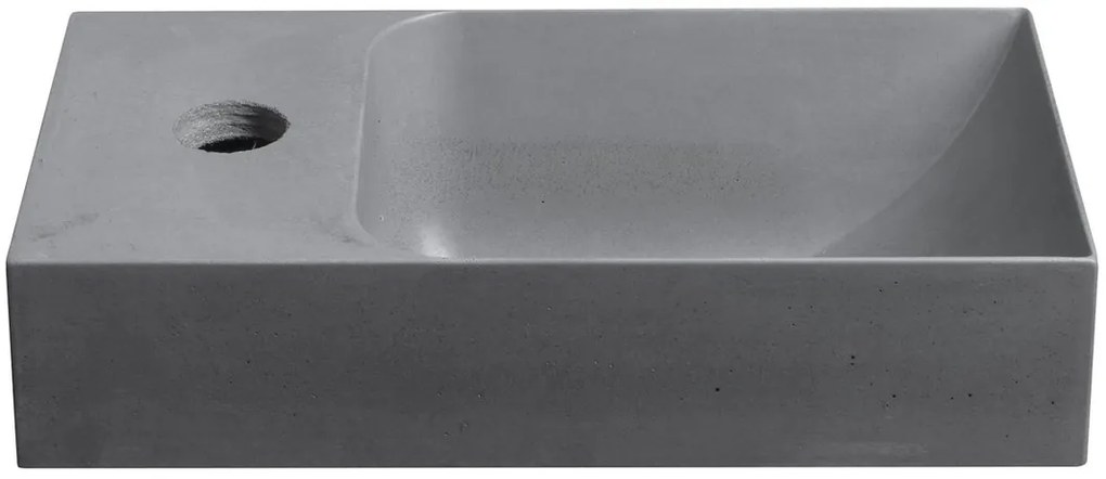 Sapho Sapho, PICCOLINO betonové umyvadlo 30,8x17cm, baterie vlevo, šedá, PK30017