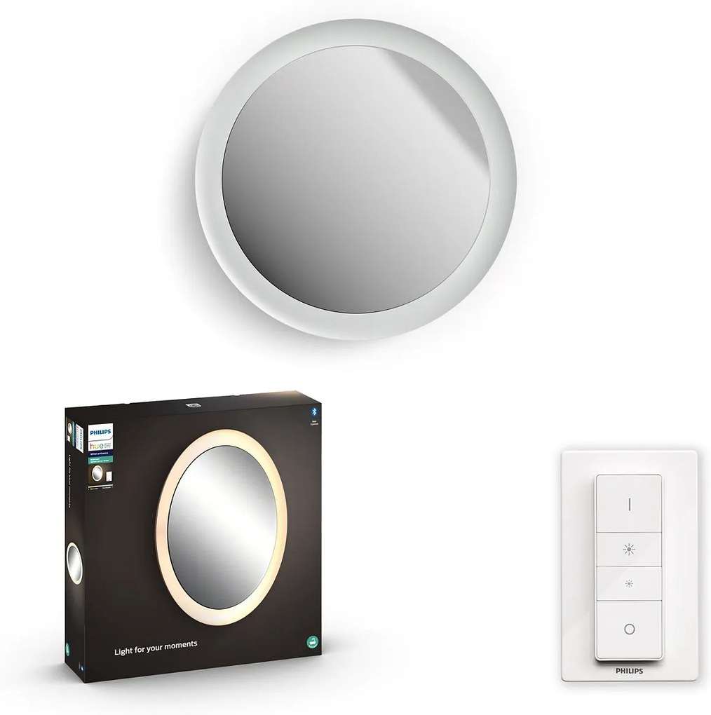 Philips HUE White Ambiance 34357/31 / P6 Adore zrcadlo s LED podsvícením 40W / 2400lm 2200-6500K bílá Bluetooth Interiérová svítidla Philips HUE