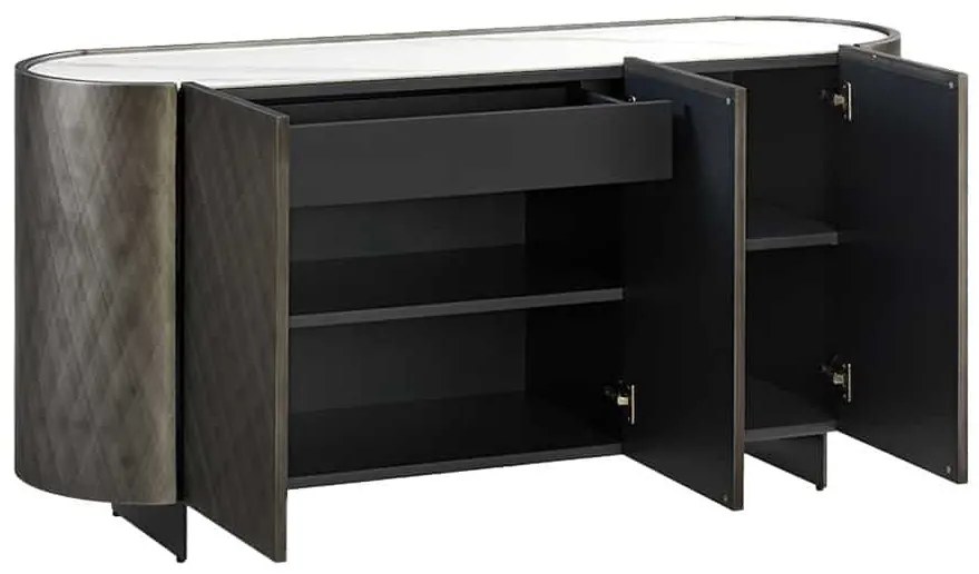 Designová komoda Wilhelmina 150 cm antracitová