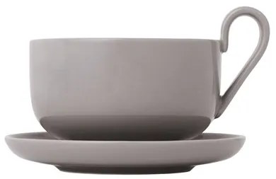 Blomus Set 2 šálků na čaj s podšálky - Mou | hřejivě šedá