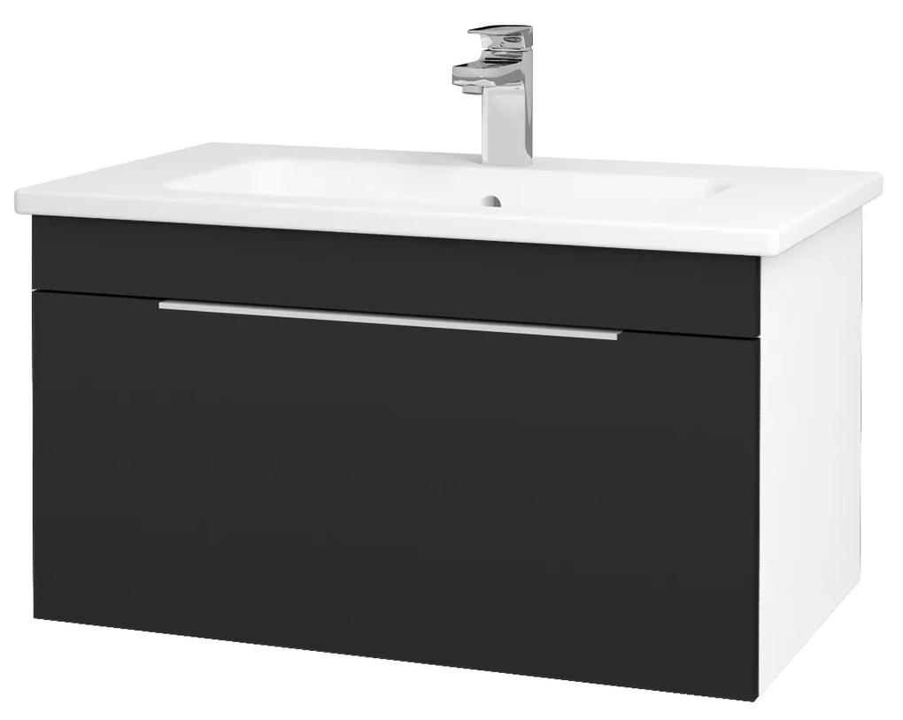 Dřevojas Koupelnová skříň ASTON SZZ 80 Varianta: N01 Bílá lesk / Úchytka T05 / D01 Beton