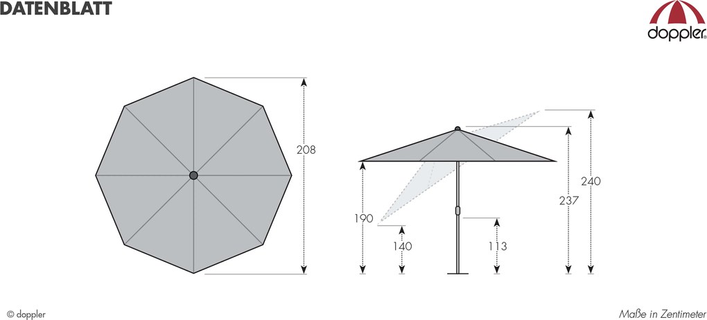 Doppler ACTIVE 210 cm béžová