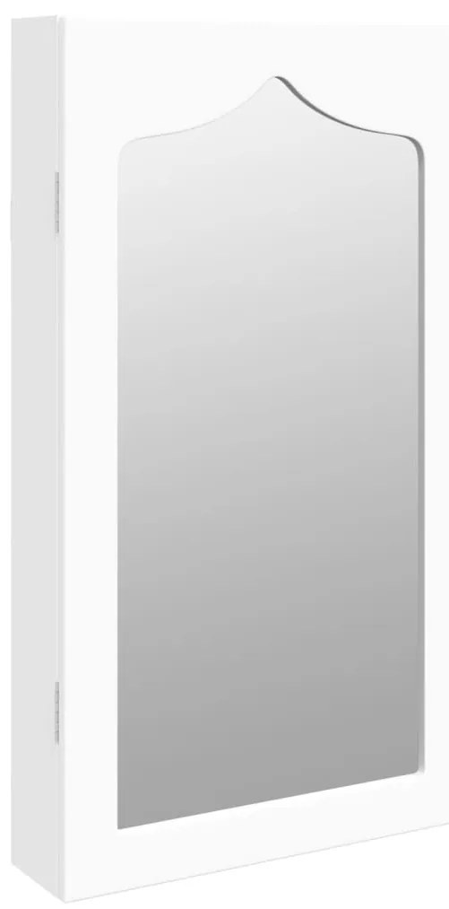 Zrcadlová šperkovnice nástěnná bílá 37,5 x 10 x 67 cm - Default Title