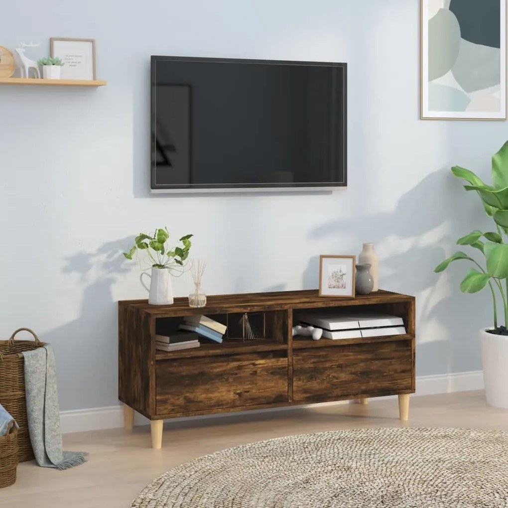 vidaXL TV skříňka 100 x 34,5 x 44,5 cm kompozitní dřevo [831899] Barva: bílá s vysokým leskem