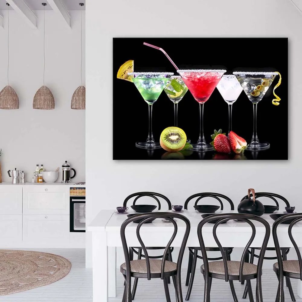 Gario Obraz na plátně Barevné nápoje a ovoce Rozměry: 60 x 40 cm