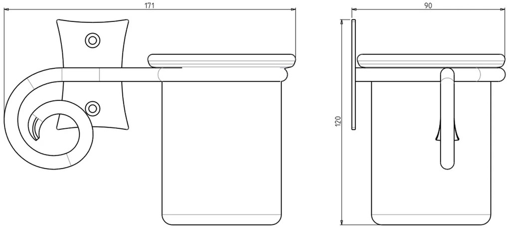 METAFORM REBECCA sklenka, keramika, černá mat CC004