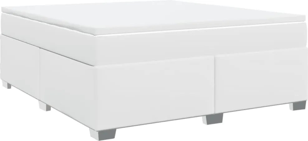 Box spring postel s matrací bílá 180x200 cm umělá kůže 3285222