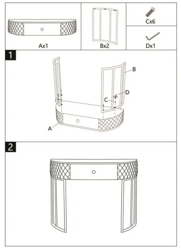 Designová konzola Pembroke 100 cm bílá
