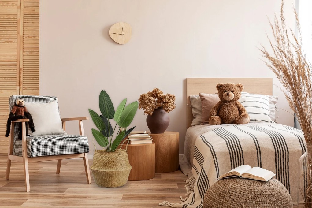 Tutumi, pletený přírodní koš ve stylu Boho 381180B, hnědá, HOM-06661