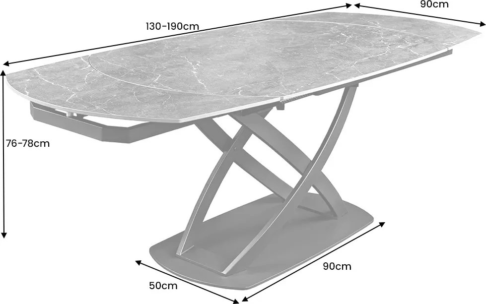 Roztahovací jídelní stůl Rafiqa 130-190 cm antracit