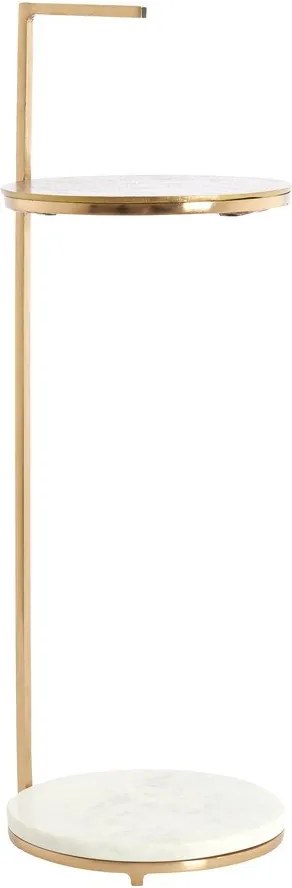 Kulatý odkládací stolek s mramorovou deskou ø 26 cm Leda – Light & Living