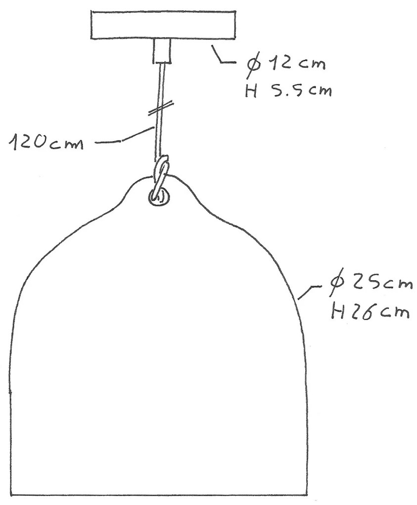 creative cables Závěsná lampa s textilním kabelem a keramickým stínidlem zvon M Barva: Betonový efekt-bílá