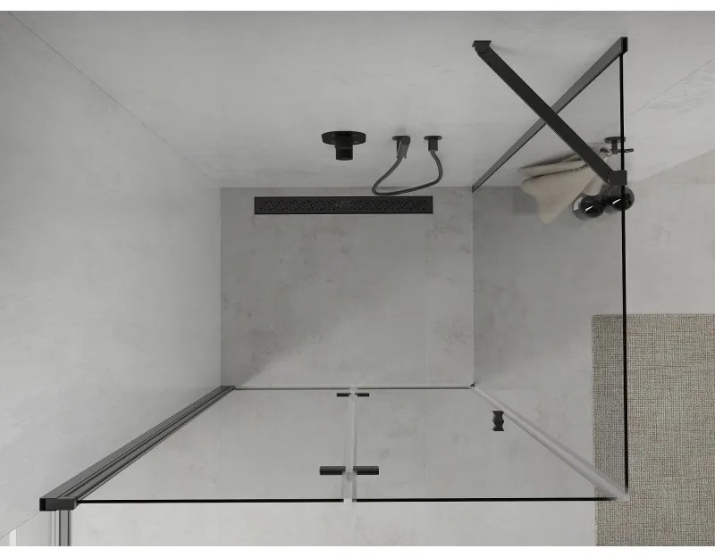 Mexen Lima skládací sprchový kout 100 x 80 cm, Průhledné, Černá - 856-100-080-70-00