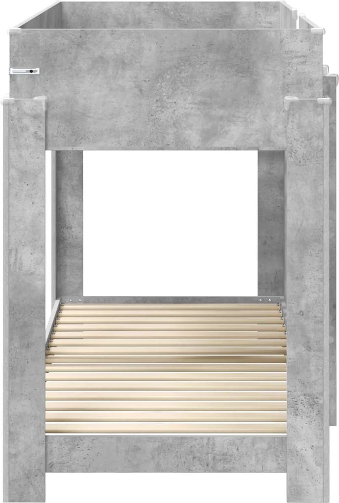 Patrová postel pro děti Betonově šedá 75 x 190 cm 3410542