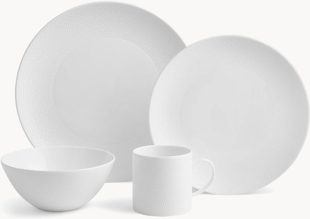 Sada snídaňového nádobí z kostního porcelánu Gio, pro 4 osoby, 16 dílů