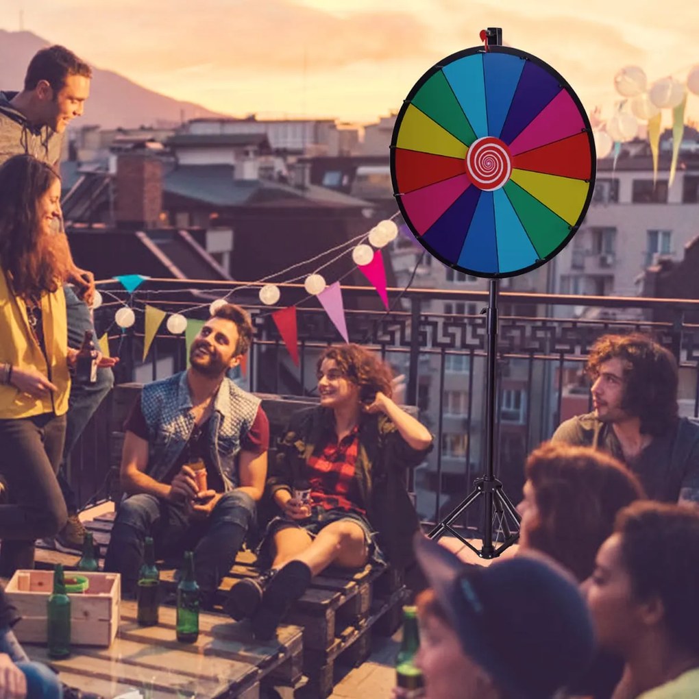 Costway Φ 60 cm Hračka Wheel of Fortune Barevné kolo Hry pro loterijní hry