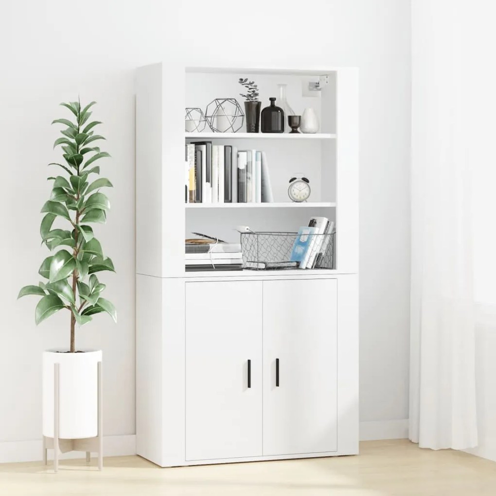 vidaXL Skříň highboard bílá kompozitní dřevo