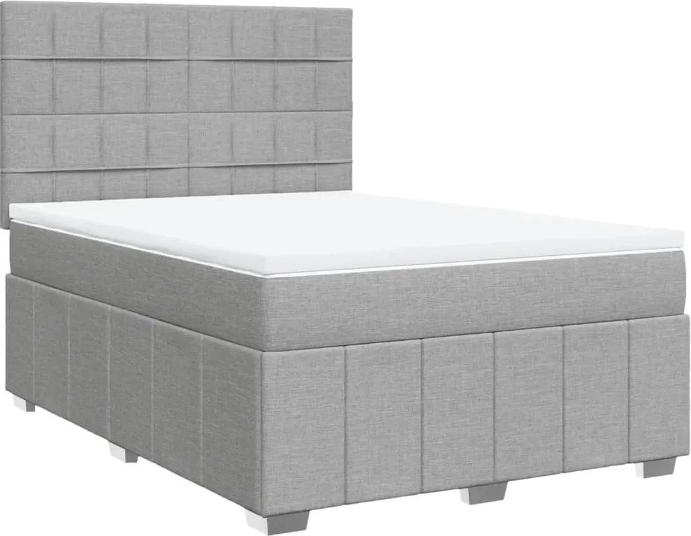 Box spring postel s matrací světle šedá 140 x 190 cm textil 3293963