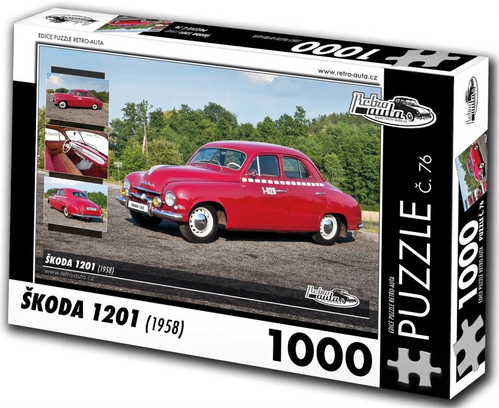 Retro-auta puzzle č. 76 škoda 1201 (1958) 1000 dílků