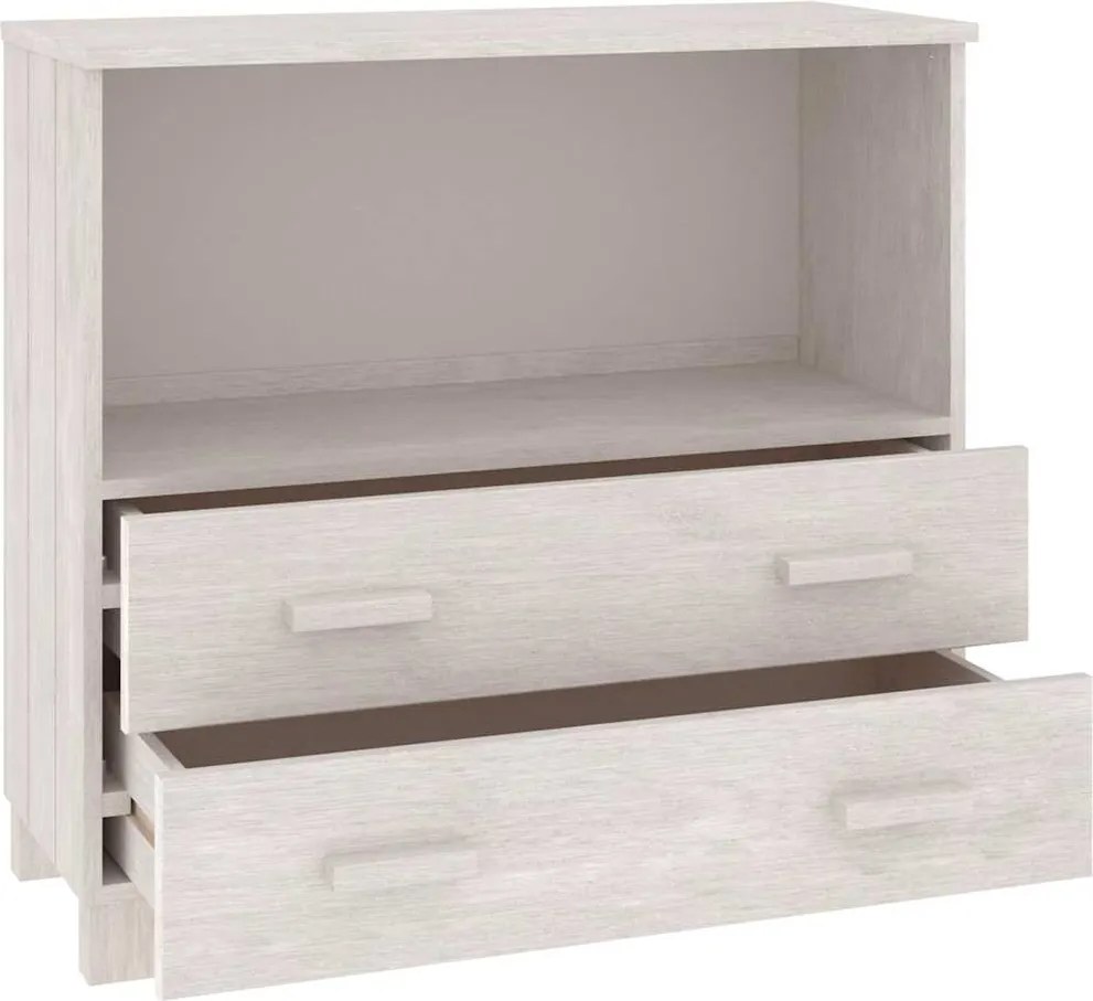 Příborník HAMAR bílý 85 x 35 x 80 cm masivní borovice 340497