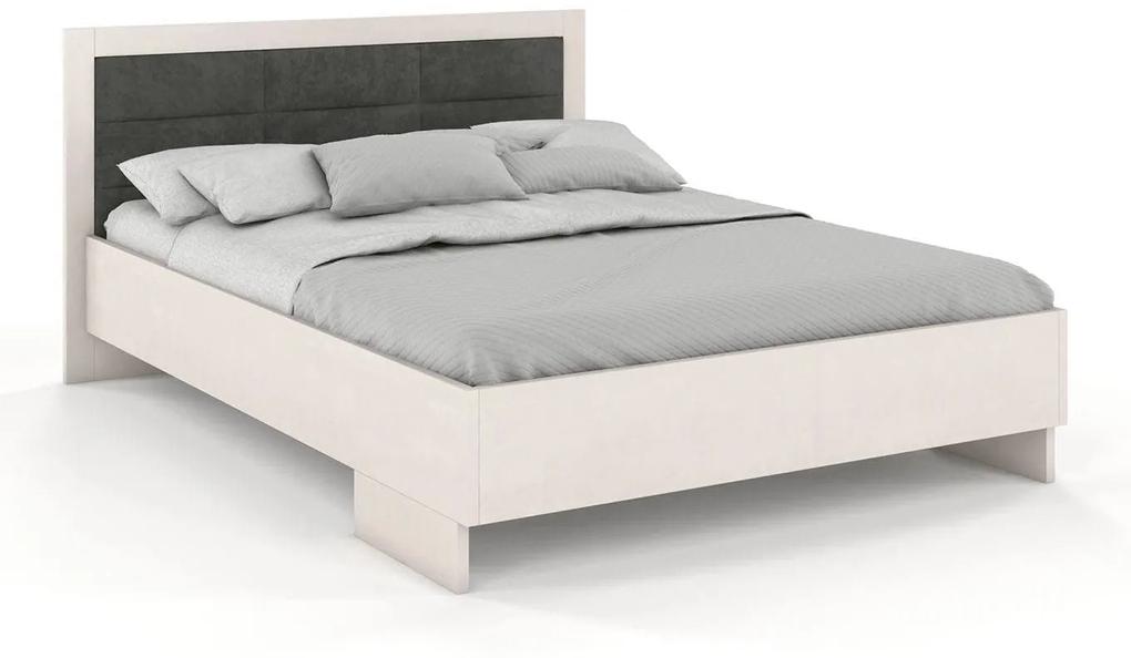 Buková postel s čalouněným čelem - Kalmar - zvýšená,   , Buk přírodní, 200x200 cm