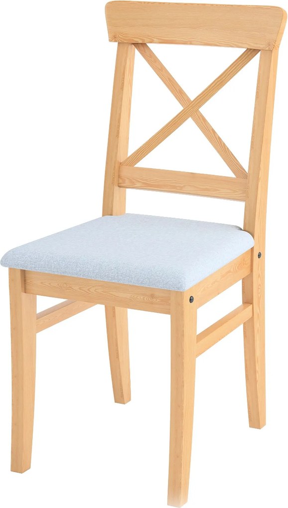 Potah na židli Ingolf s čalouněným sedákem barva modrá látka pletený vzor
