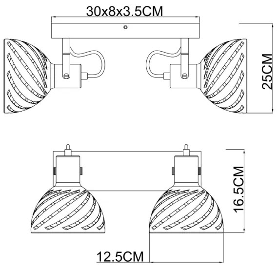 Globo 54661-2 - Bodové svítidlo MORI 2xE27/40W/230V