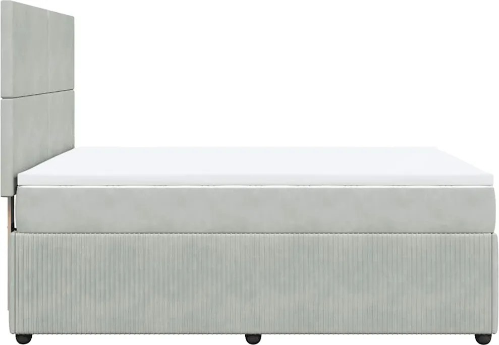 Box spring postel s matrací světle šedá 160x200 cm samet 3294676