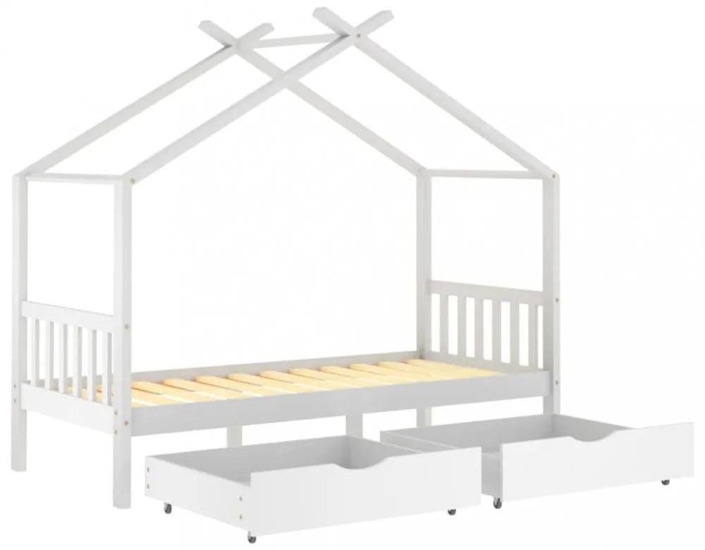 Dětská postel 90x200 borovice Dekorhome Tmavě šedá