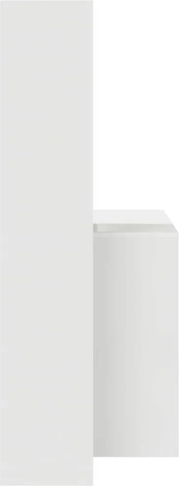 Stůl s policí Bílá 138,5 x 55 x 143 cm Kompozitní dřevo 3337249