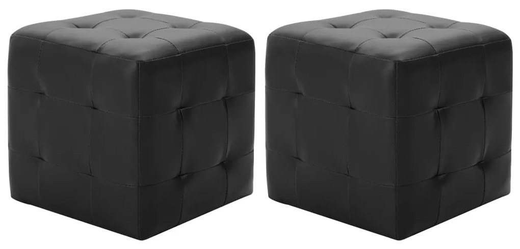 Taburety 2 ks černé 30 x 30 x 30 umělá kůže 278390