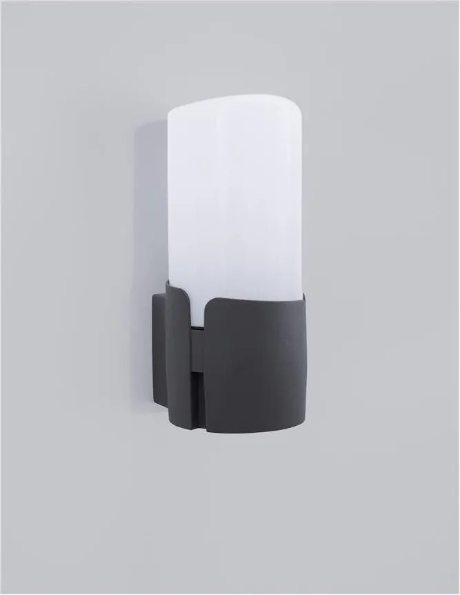 NV 9209211 Venkovní nástěnné svítidlo PYRO tmavě šedý hliník bílý akryl E27 1x12W 220-240V IP54 bez žárovky - NOVA LUCE