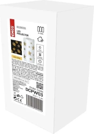 LED vánoční projektor EMOS DCPW03 ZY2309 hvězdičky vnitřní použití 3xAAA nebo USB