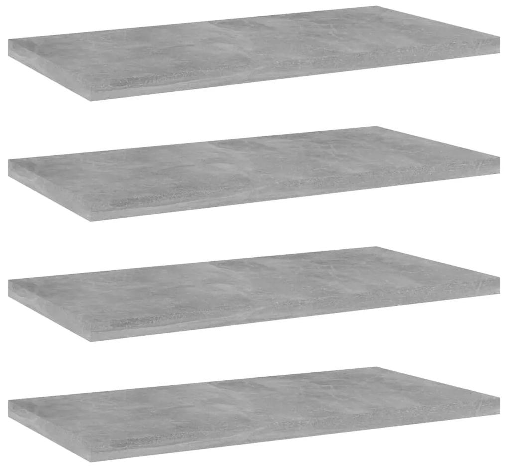 805146 vidaXL Přídavné police 4 ks betonově šedé 40 x 20 x 1,5 cm dřevotříska