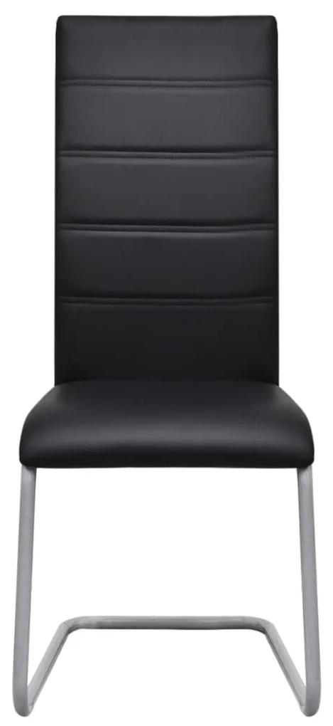 Konzolové jídelní židle 6 ks černé umělá kůže