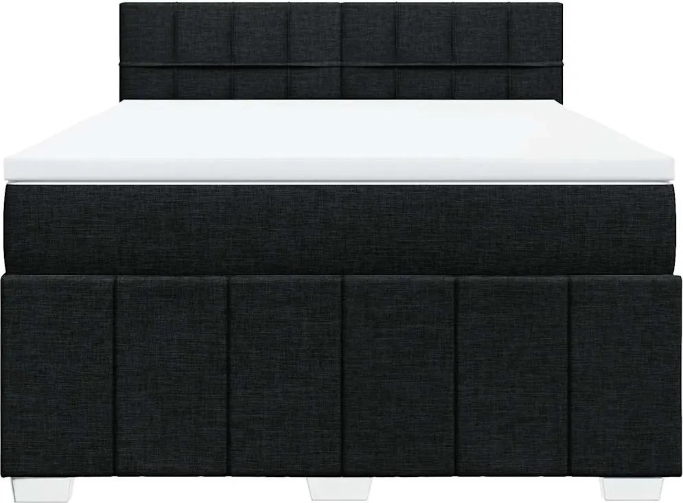 Box spring postel s matrací černá 140x200 cm textil 3287093