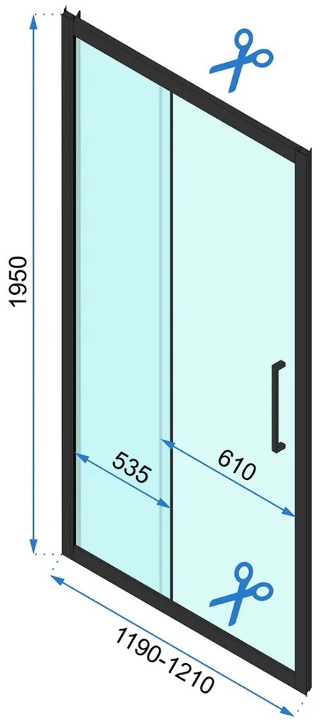 Posuvné sprchové dveře Rea Rapid 120 chrom