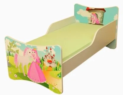 MAXMAX Dětská postel 200x80 cm - PRINCEZNA