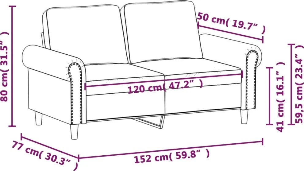 vidaXL 2místná pohovka 120 cm samet [359524] Barva: Žlutá