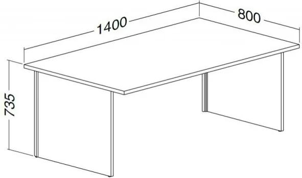 Stůl ProOffice A 80 x 140 cm / Hruška