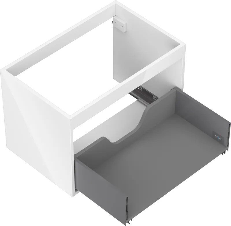 Mexen Box-A, závěsná skříňka 70 cm, 1 zásuvka, bílá lesklá, 91AX0-0700-470-1-00