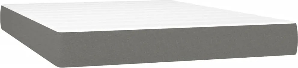 Box spring postel s matrací a LED tmavě šedá 140x200 cm textil 3139038