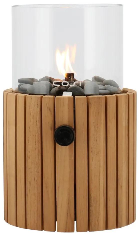 Plynová lampa z teakového dřeva Cosi Scoop Timber, výška 30 cm