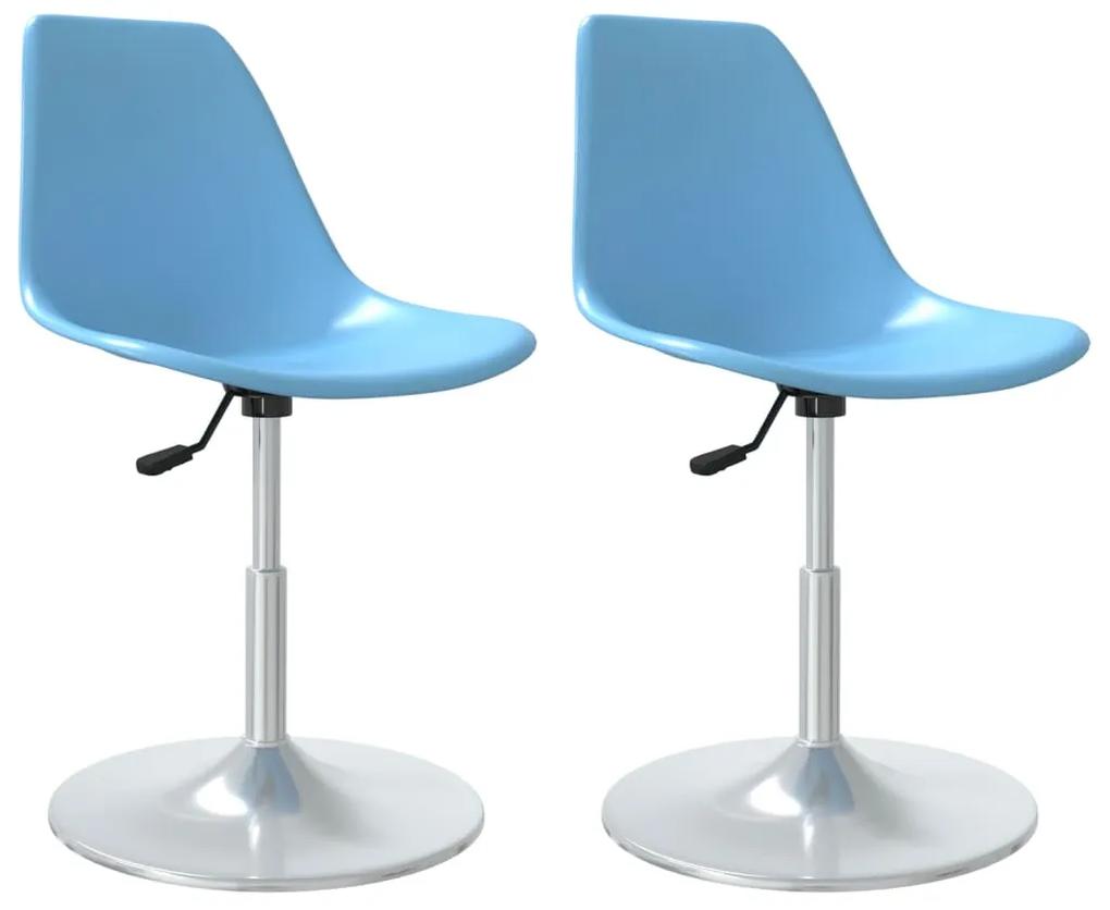 vidaXL Otočné jídelní židle 2 ks modré PP