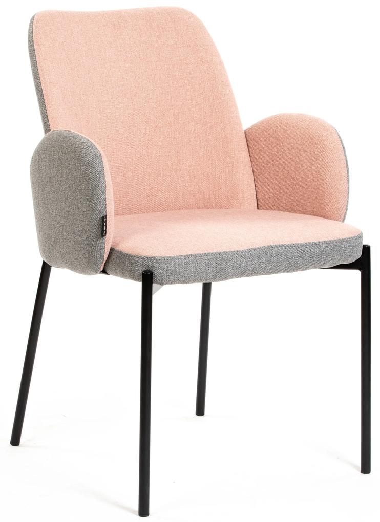 JERRY Čalouněná židle s područkami růžová