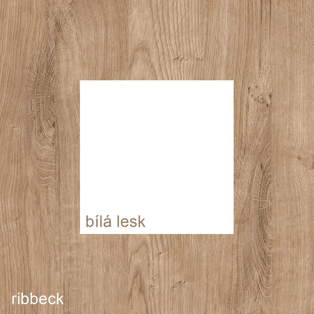 Obývací stěna LIVINIO | 4 díly | 376,5 cm | sestava C | V CENĚ LED LIŠTY | ribbeck/bílá lesk