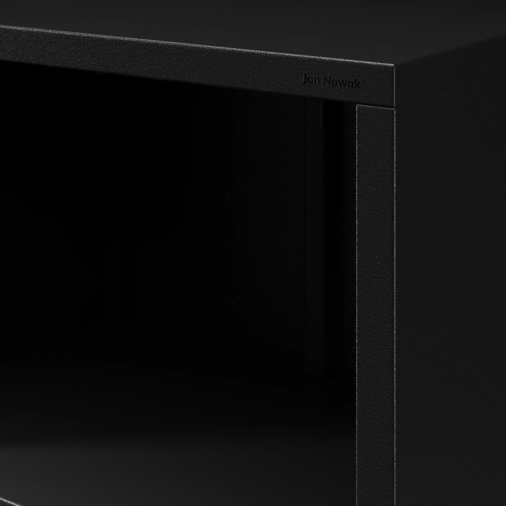 Regál plytký otevřený na knihy na nožičkách černý, 500x1800x350 mm: MARIO Modern