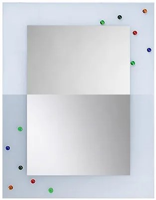 AMIRRO Zrcadlo dekorativní zdobené s aplikacemi NUGGET 60 x 80 cm s pískovaným okrajem a barevnými skleněnými ozdobami 238-061