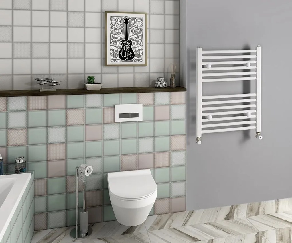 Aqualine Aqualine, DIRECT topné těleso s bočním připojením 600x960 mm, černá matná, ILR96B